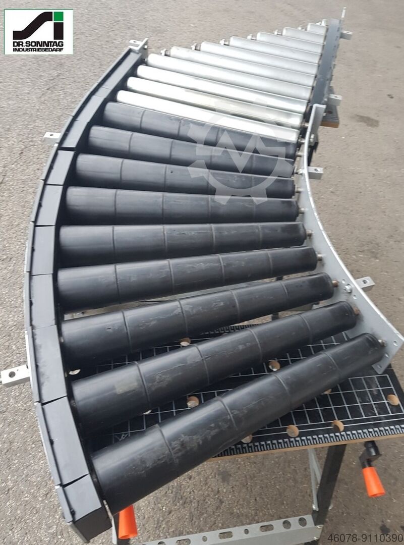 used Curved roller conveyor 45° driven + insertion unit Transnorm 500 ...